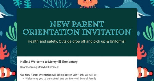 New Parent Orientation Invitation | Smore Newsletters