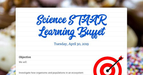 Science STAAR Learning Buffet | Smore Newsletters