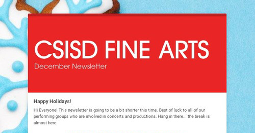 CSISD FINE ARTS | Smore Newsletters