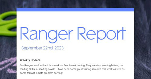 Ranger Report | Smore Newsletters for Education