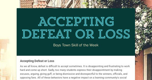 Accepting Defeat or Loss | Smore Newsletters