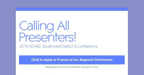 Calling All Presenters! | Smore Newsletters
