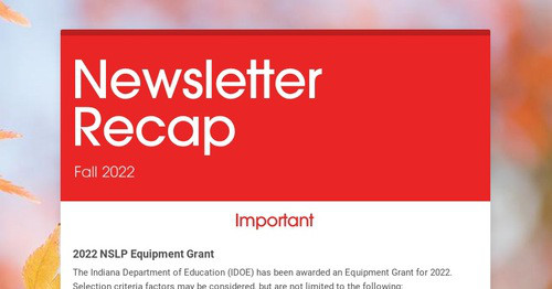 Newsletter Recap