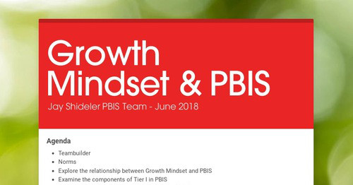 Growth Mindset & PBIS | Smore Newsletters