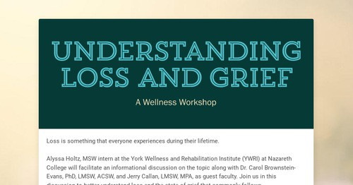 Understanding Loss and Grief | Smore Newsletters