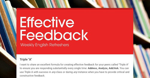Effective Feedback | Smore Newsletters for Education