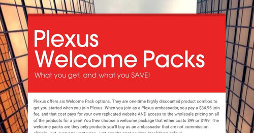 Plexus Welcome Packs | Smore Newsletters