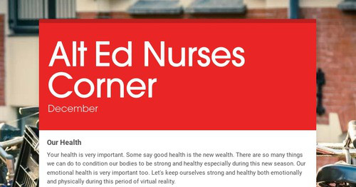 Alt Ed Nurses Corner | Smore Newsletters
