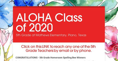 ALOHA Class of 2020 | Smore Newsletters
