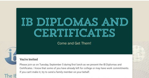 IB Diplomas and Certificates