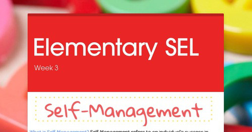 Elementary SEL | Smore Newsletters