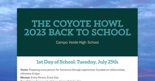 The Coyote Howl 2023 Back to School