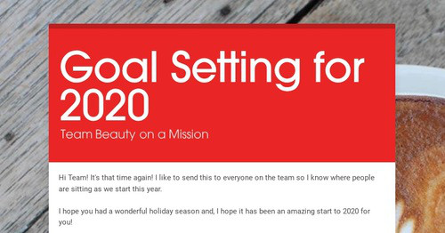 Goal Setting for 2020 | Smore Newsletters
