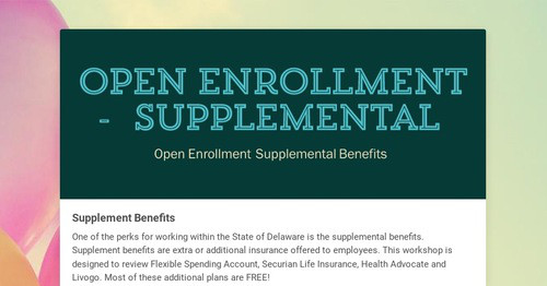 Open Enrollment - Supplemental | Smore Newsletters
