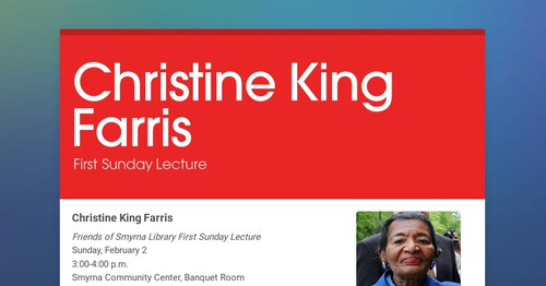 Christine King Farris | Smore Newsletters