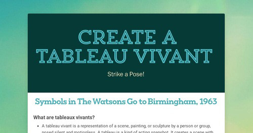 Create a Tableau Vivant | Smore Newsletters