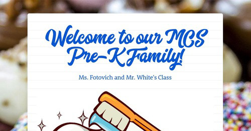 Welcome to our MCS Pre-K Family! | Smore Newsletters