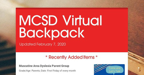 MCSD Virtual Backpack | Smore Newsletters
