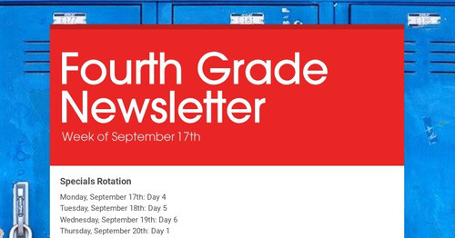 Fourth Grade Newsletter | Smore Newsletters