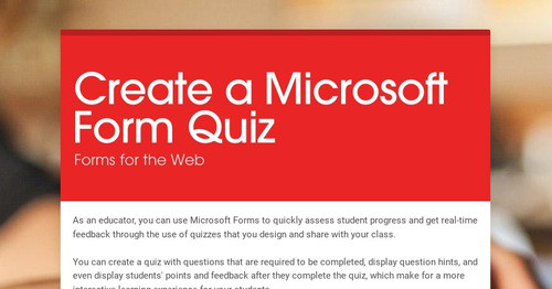 Create a Microsoft Form Quiz | Smore Newsletters