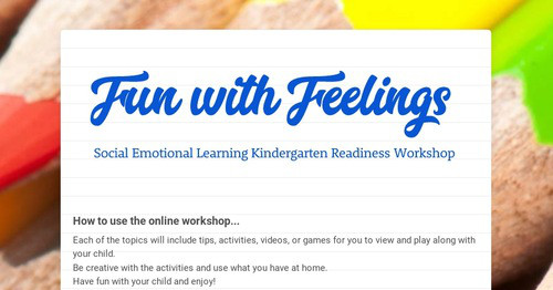 Fun with Feelings | Smore Newsletters for Education