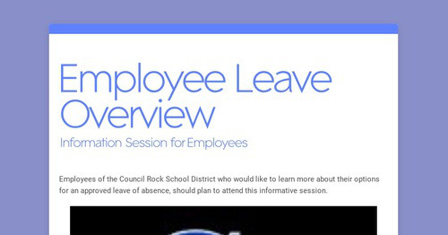Employee Leave Overview | Smore Newsletters