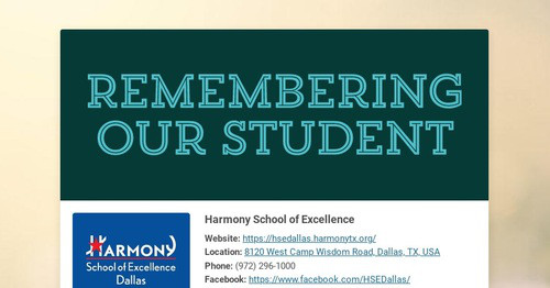 Remembering Our Student | Smore Newsletters