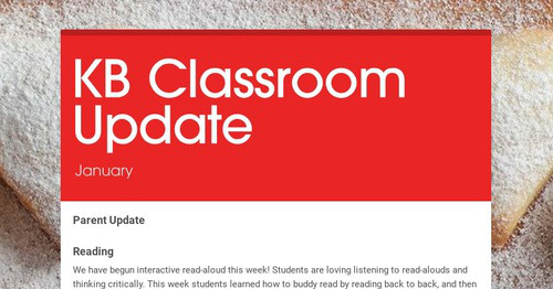 KB Classroom Update | Smore Newsletters