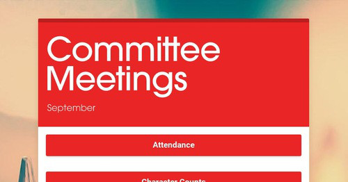 Committee Meetings | Smore Newsletters for Education