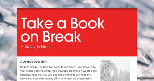 Take a Book on Break | Smore Newsletters for Education