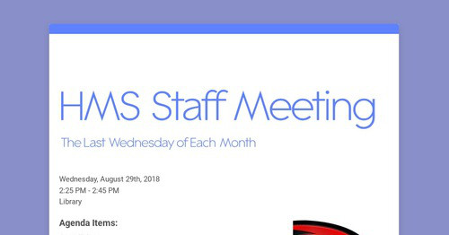 HMS Staff Meeting
