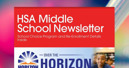 HSA Middle School Newsletter | Smore Newsletters