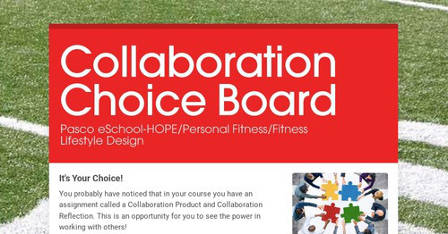 Collaboration Choice Board | Smore Newsletters