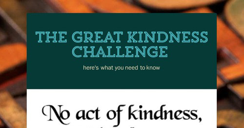 The Great Kindness Challenge | Smore Newsletters for Education