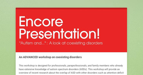 Encore Presentation! | Smore Newsletters