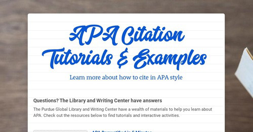 APA Citation Tutorials & Examples | Smore Newsletters