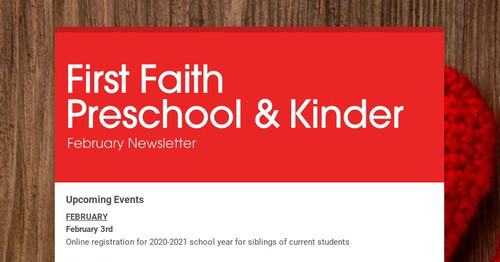 First Faith Preschool & Kinder | Smore Newsletters for Education