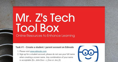 Mr. Z's Tech Tool Box | Smore Newsletters