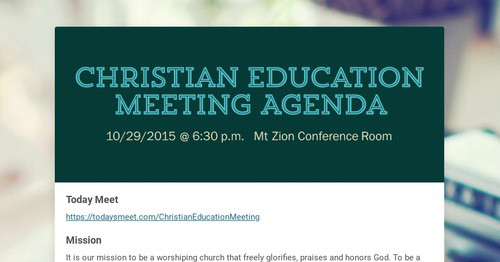 Christian Education Meeting Agenda | Smore Newsletters