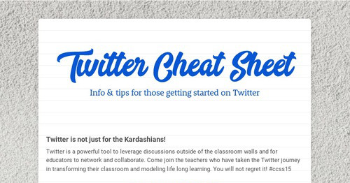 Twitter Cheat Sheet | Smore Newsletters