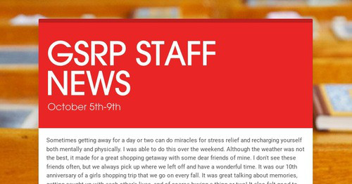 GSRP STAFF NEWS | Smore Newsletters