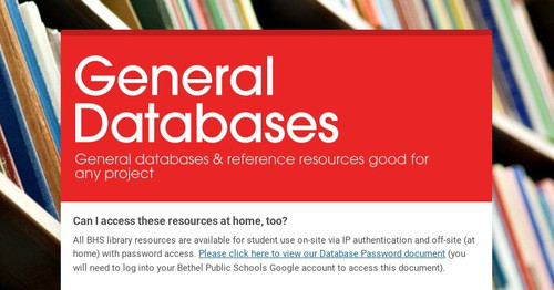 General Databases | Smore Newsletters