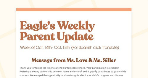 Eagle's Weekly Parent Update