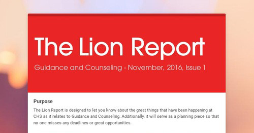 The Lion Report | Smore Newsletters for Education