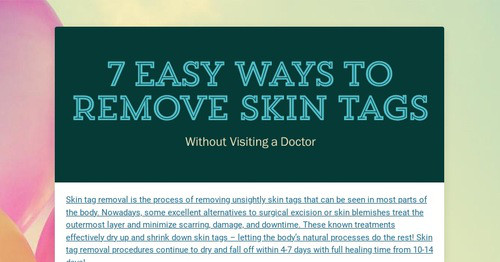 7 Easy Ways to Remove Skin Tags | Smore Newsletters