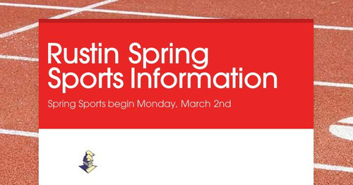Rustin Spring Sports Information | Smore Newsletters for Education