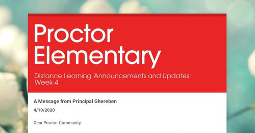 Proctor Elementary | Smore Newsletters