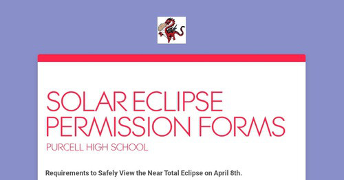 SOLAR ECLIPSE PERMISSION FORMS | Smore Newsletters