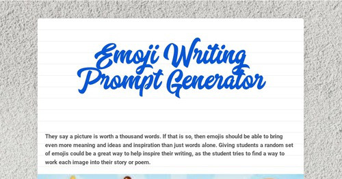 Emoji Writing Prompt Generator | Smore Newsletters