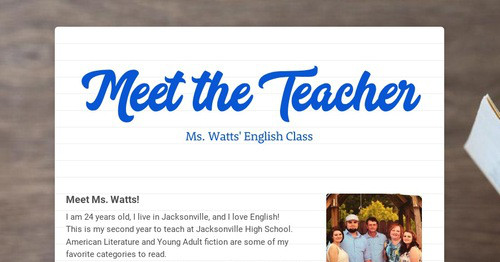 Meet the Teacher | Smore Newsletters
